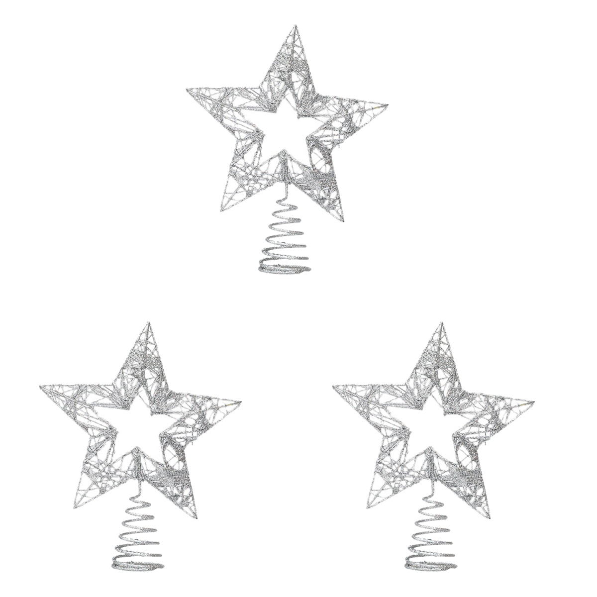 BERTDOMD 3 pcs Christmas Tree Topper Decor Five-pointed Star Decor Prop ...