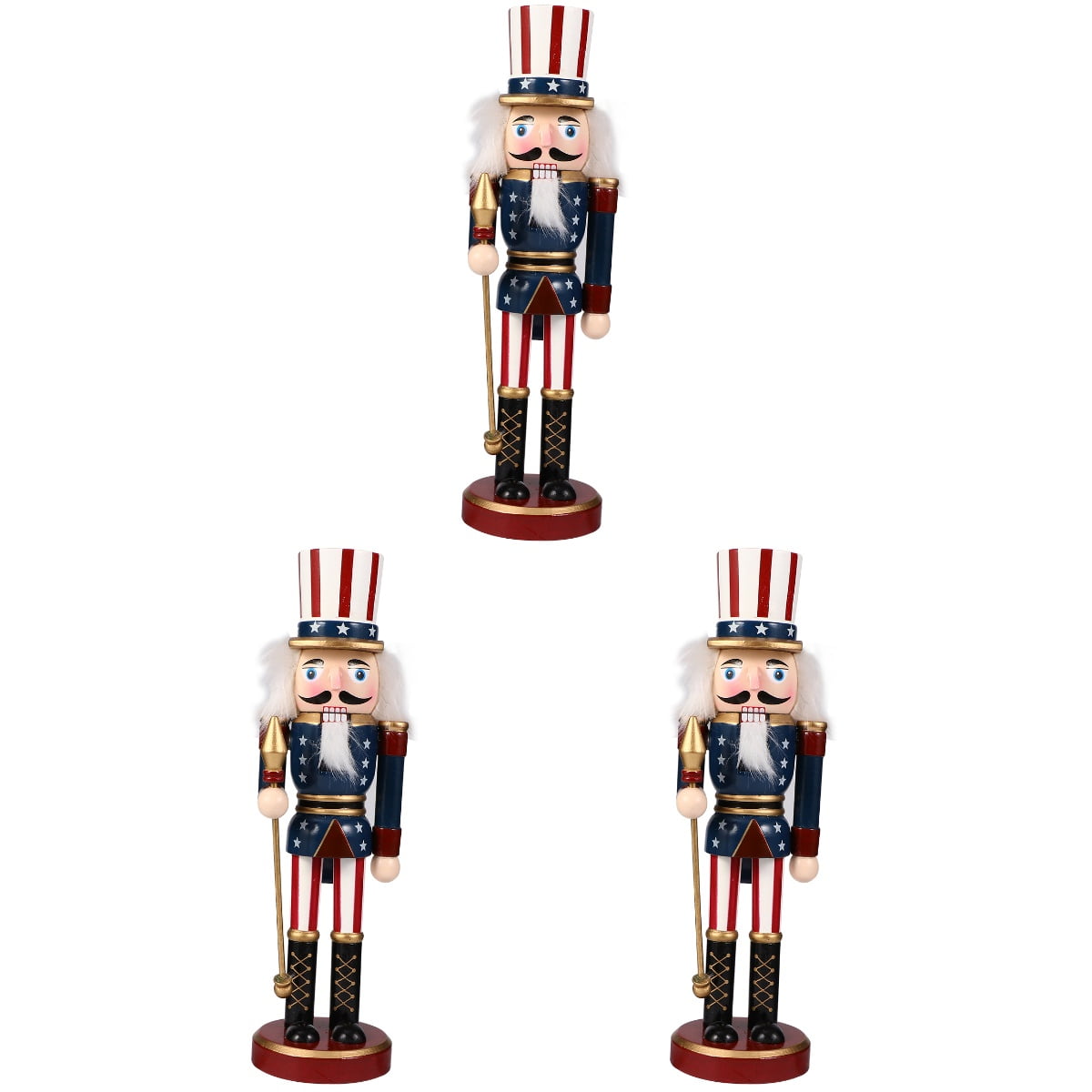 BERTDOMD 3 pcs Classic Wooden Walnut Soldier Nutcracker Puppet Soldier ...