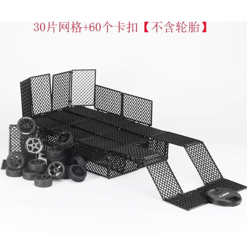 EXHUMKY Miniature RC Garage Kit 30pcs Easy Assembly Panels for Toy Cars ...