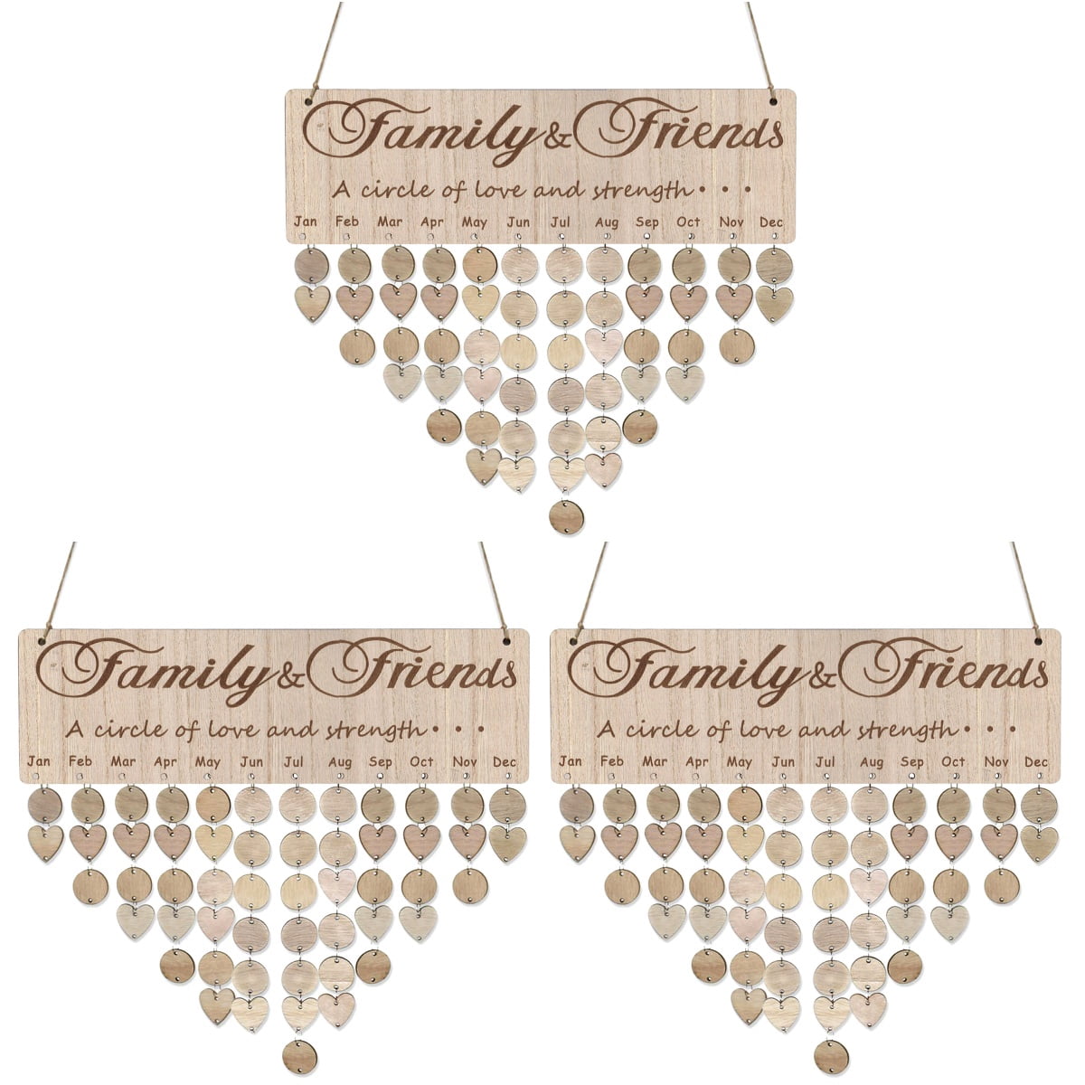 BERTDOMD 3pcs Nordic Style Family and Friends Birthdays Reminder ...