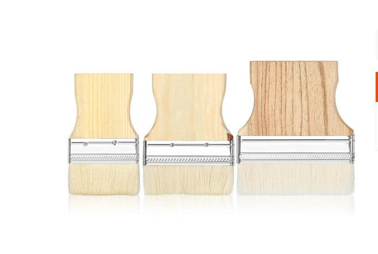 EXHUMKY Khaki Paint Brush with Soft Wool Bristles and Ergonomic Wood ...