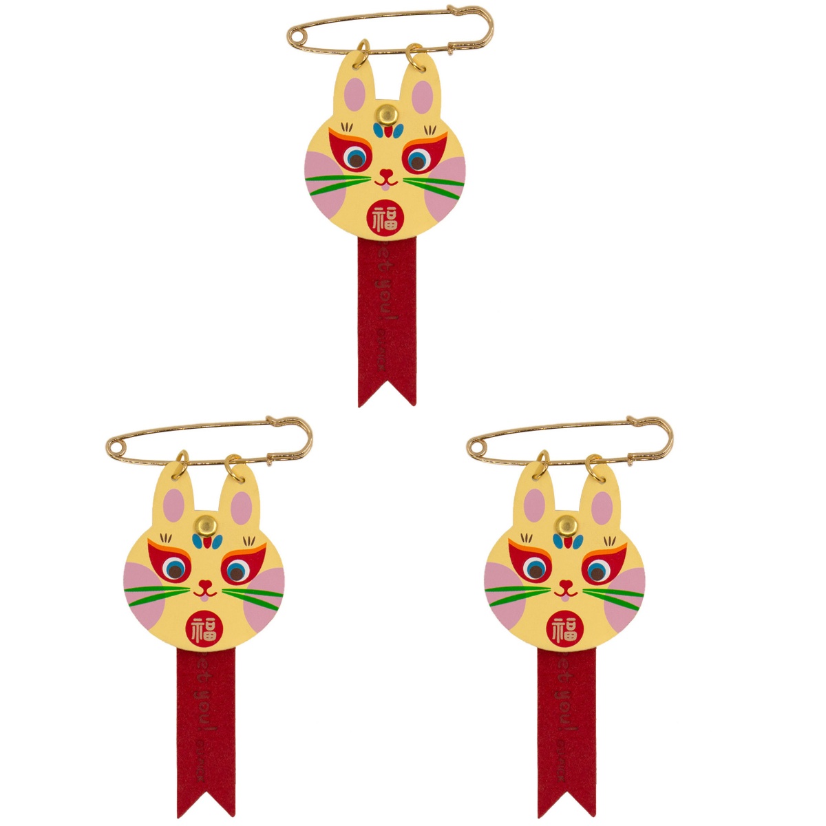 BERTDOMD 3pcs Retro Leather Rabbit Brooch Chinese Style Rabbit Brooch ...