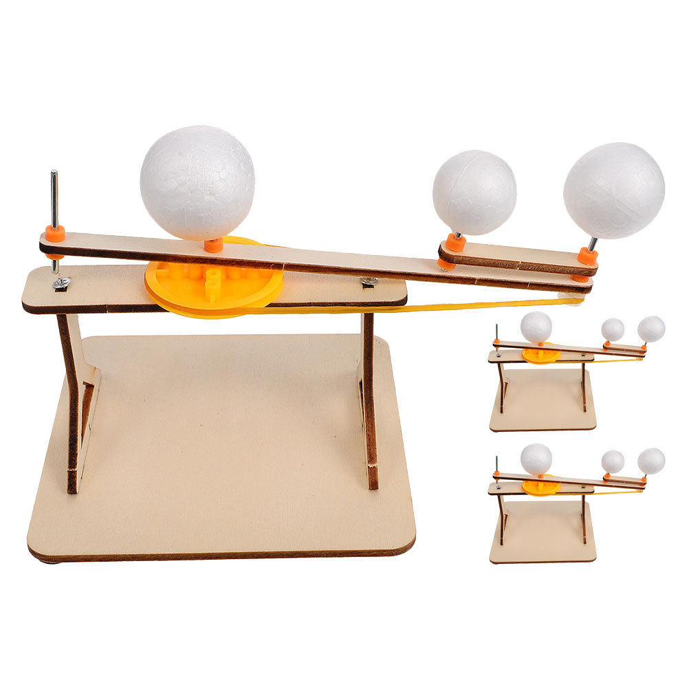 BERTDOMD 3pcs Sun Moon Earth Model Wooden Solar System Model Kit School ...