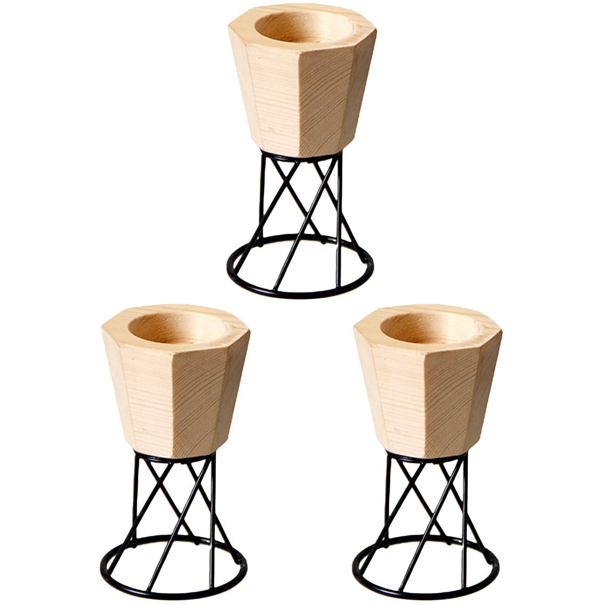 EXHUMKY BERTDOMD 3Pack Inverted Octagonal Candlestick Storage Holder ...