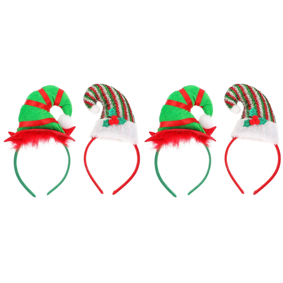 BERTDOMD 4 pcs Christmas Lovely Headbands Funny Elf Hat Decor Headbands ...