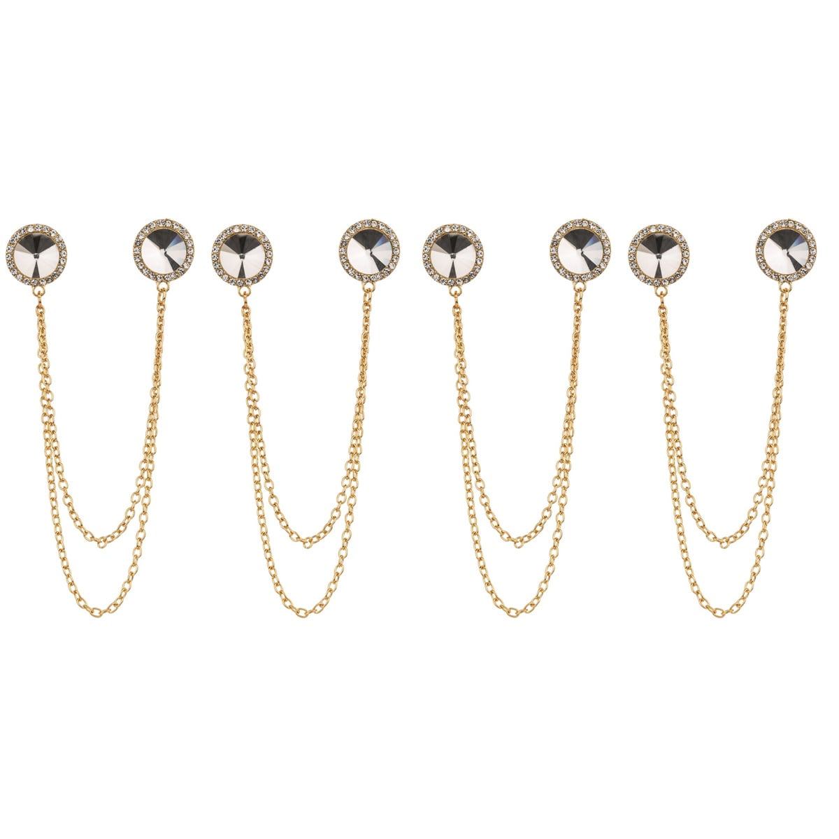 BERTDOMD 4 pcs Elegant Sweater Shawl Chain Clip Cardigan Collar Holder ...