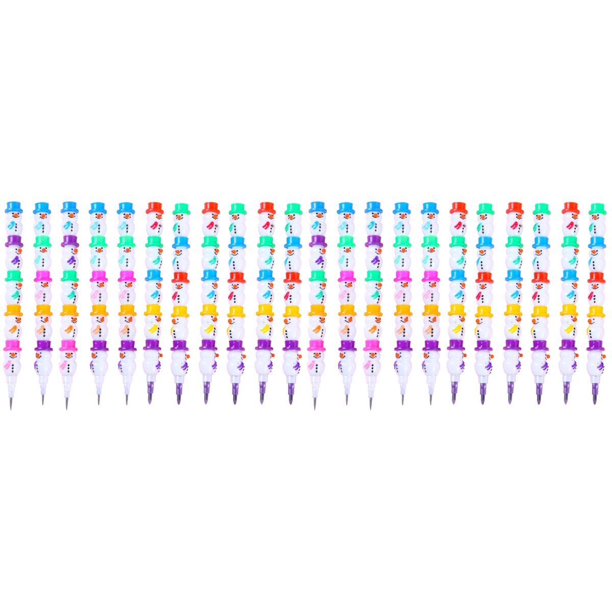 BERTDOMD 40 Pcs Christmas Stackable Pencils Snowman Stacking Pencils ...