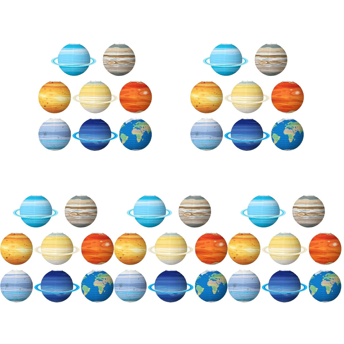 BERTDOMD 40 Pcs Planet Decorations Space Paper Lantern Planets Lanterns ...