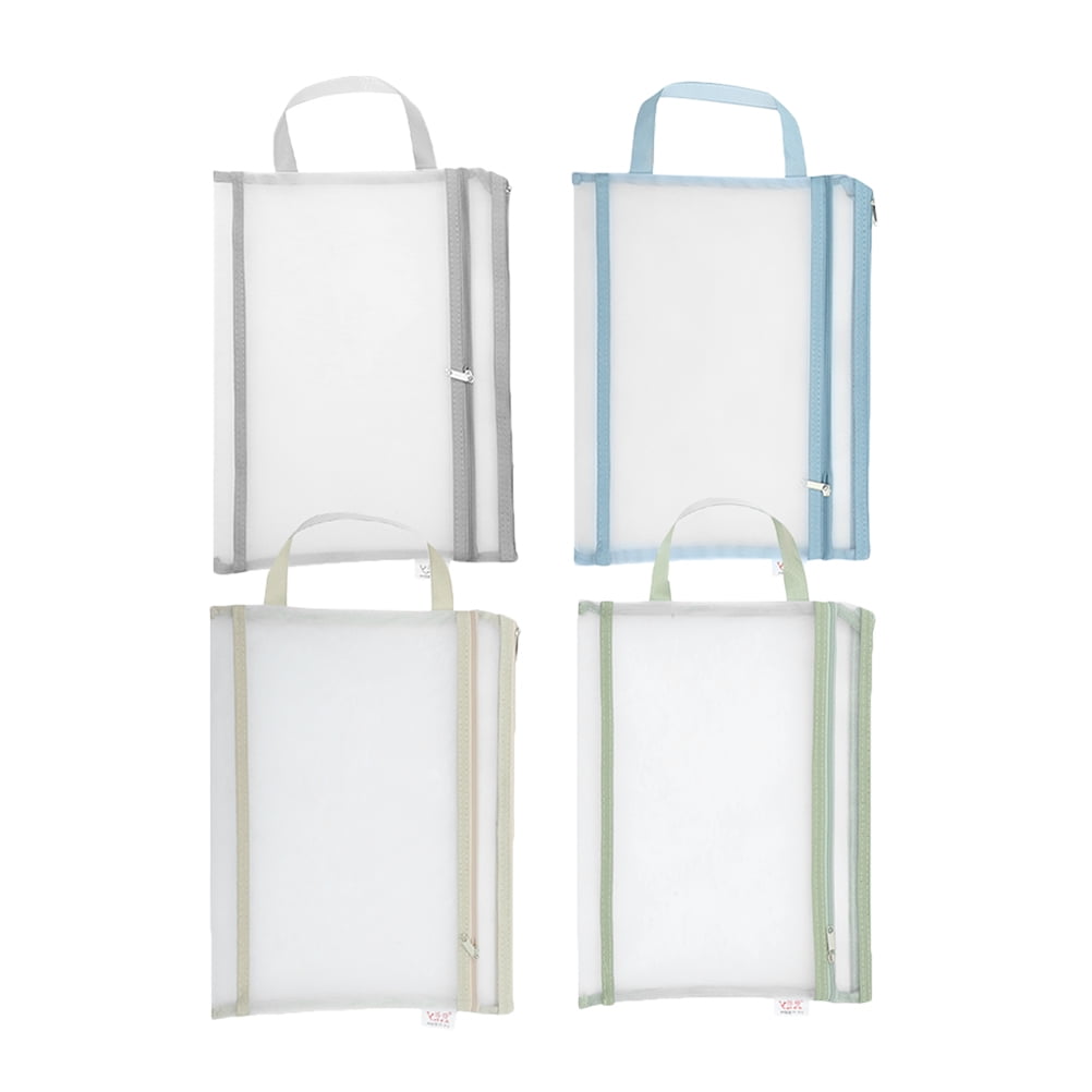 BERTDOMD 4Pcs Mesh Zipper Bag File Zipper Storage Pouches Pencil ...