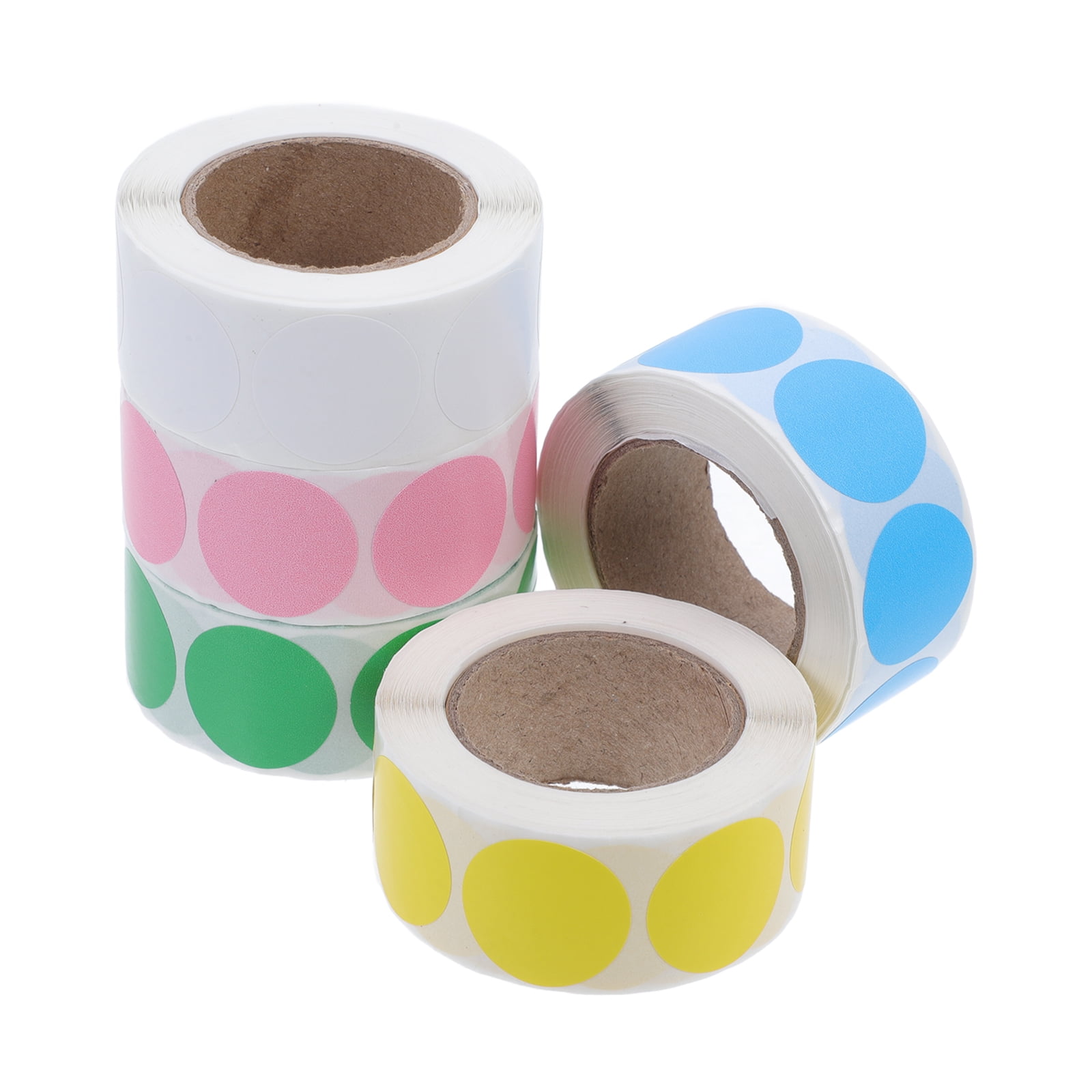 BERTDOMD 5 Rolls Round Color Thermal Labels Circular Thermal Sticker ...