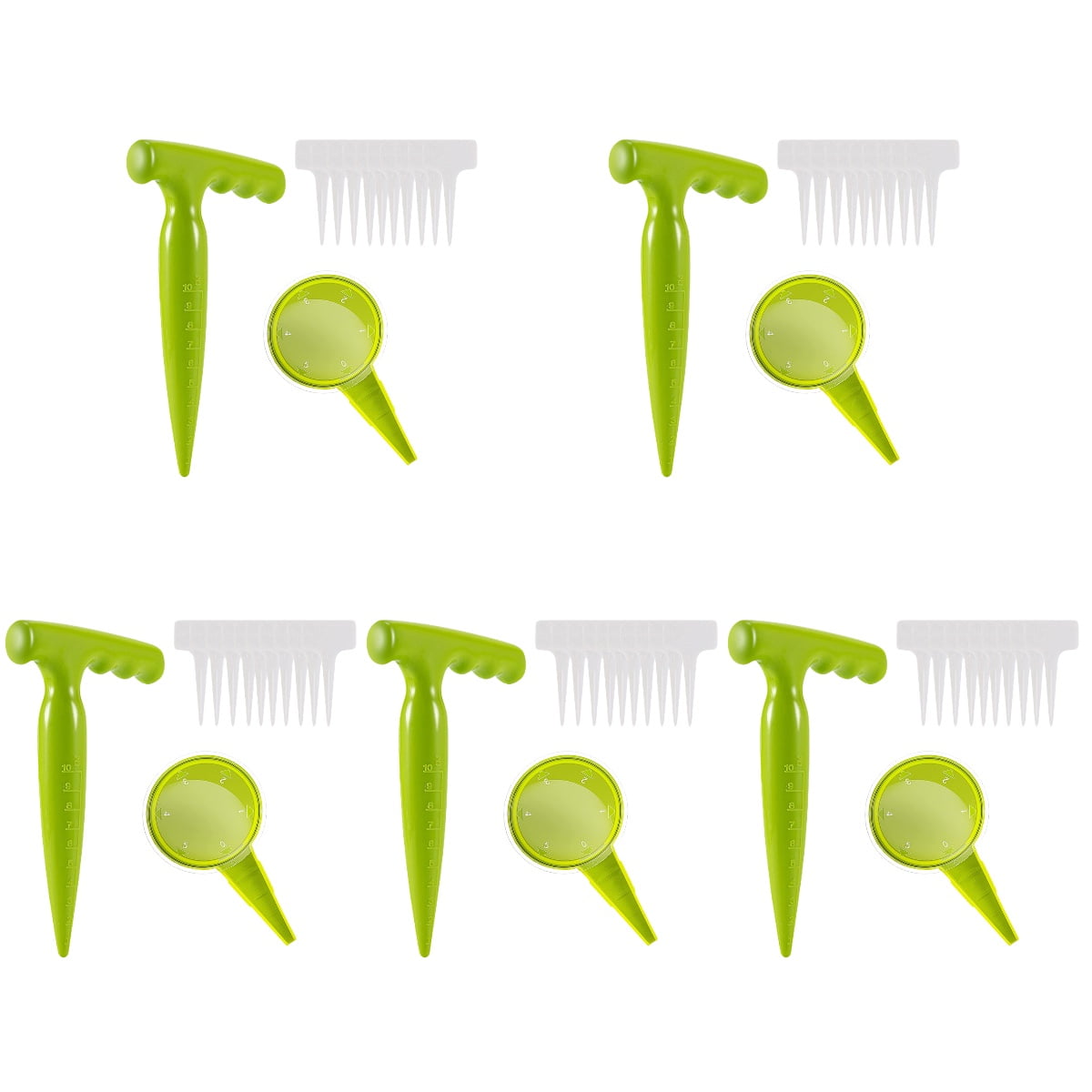 EXHUMKY 5 Sets BERTDOMD Green Plastic Sowing Dispenser Planting Digging ...