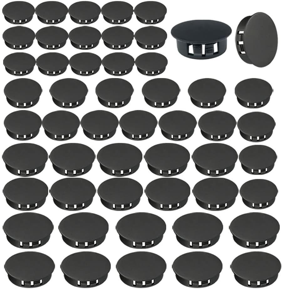 BERTDOMD 50pcs Hole Plugs Plastic Flush Type Panel Round Hole Plugs ...