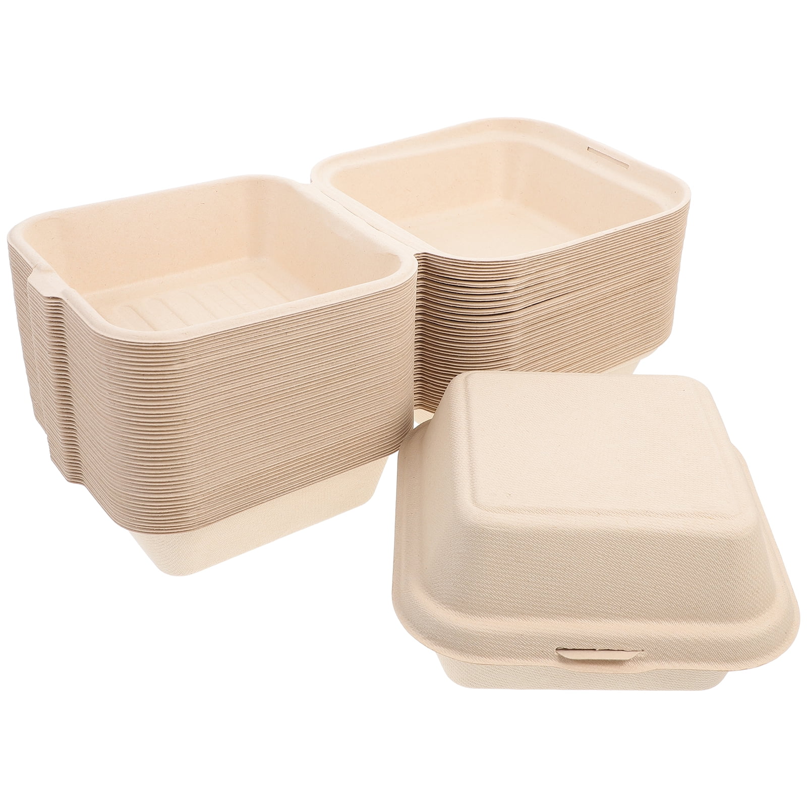 EXHUMKY Meal Prep Boxes Pulp Square 50Pack 12.2X6.0X1.6In - Walmart.com