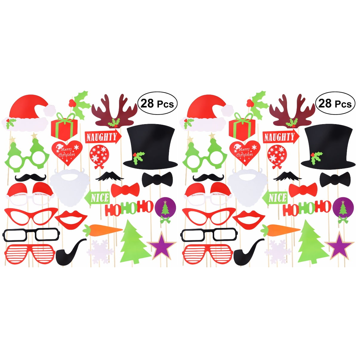 BERTDOMD 56 Pcs Christmas Party Photo Booth Props Creative Posing Props ...