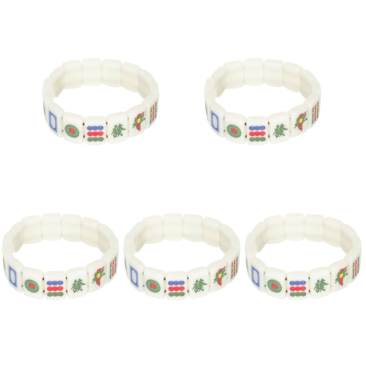 BERTDOMD 5pcs Creativity Mahjong Bracelet Mahjong Stretchy Bracelet ...