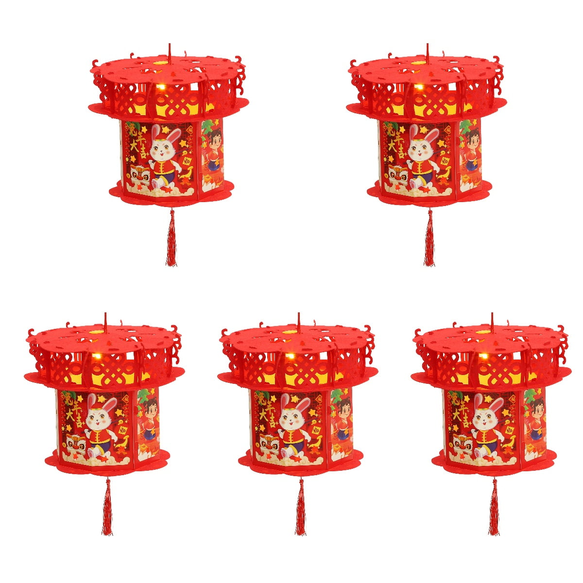 BERTDOMD 5pcs DIY New Year Lantern Double Layer DIY Paper Lantern ...