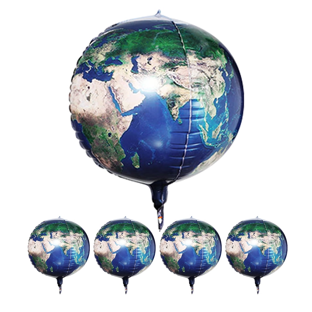 HEMOTON Aluminum Foil Planet Pattern Balloons for Decor Blue Creative ...