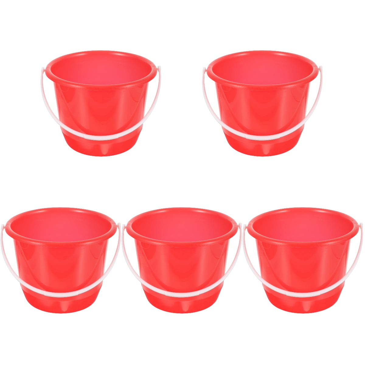 BERTDOMD 5pcs Plastic Water Bucket with Handle Portable Bucket ...