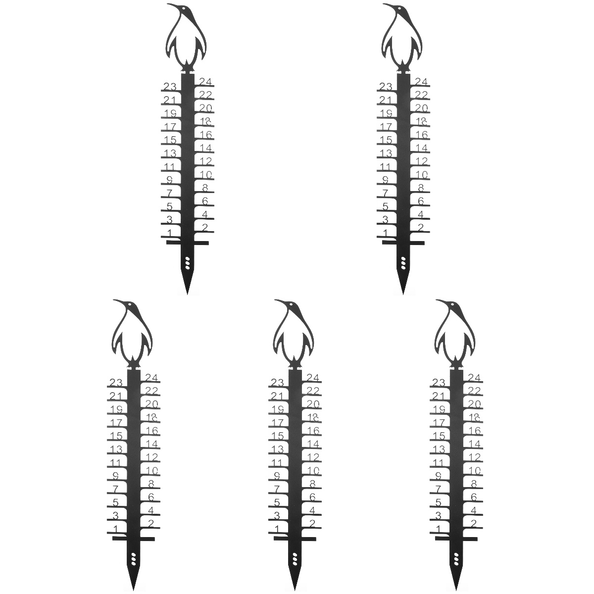 BERTDOMD 5pcs Xmas Snow Gauge Christmas Metal Snow Measuring Device ...