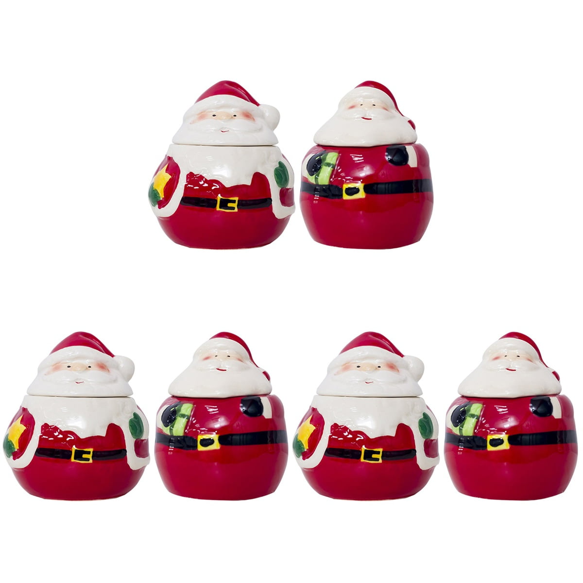 BERTDOMD 6 pcs Ceramic Seasoning Jars Santa Claus Spice Pots Seasoning ...