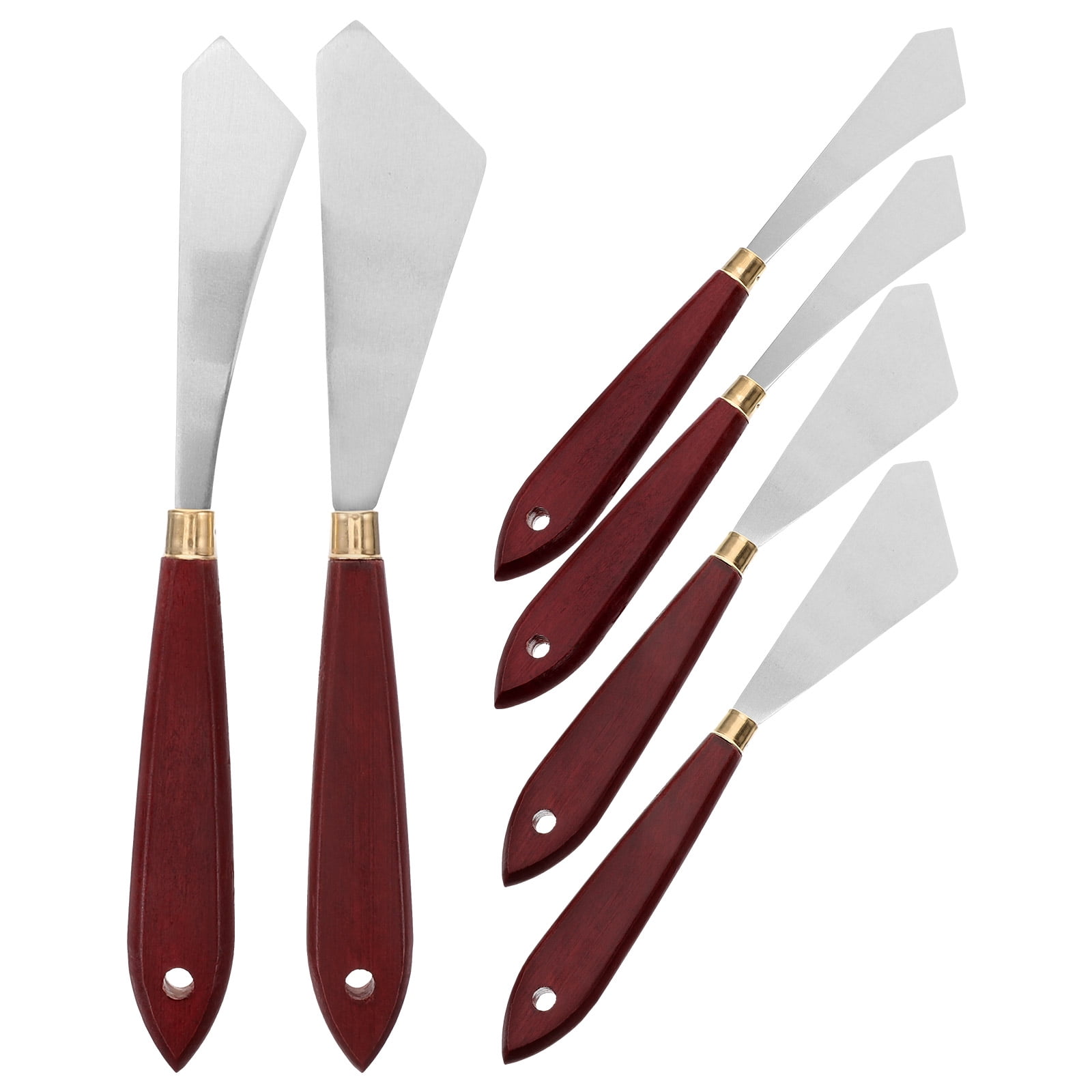 BERTDOMD 6pcs Metal Oil Painting Spatulas Set with Wooden Handles for ...