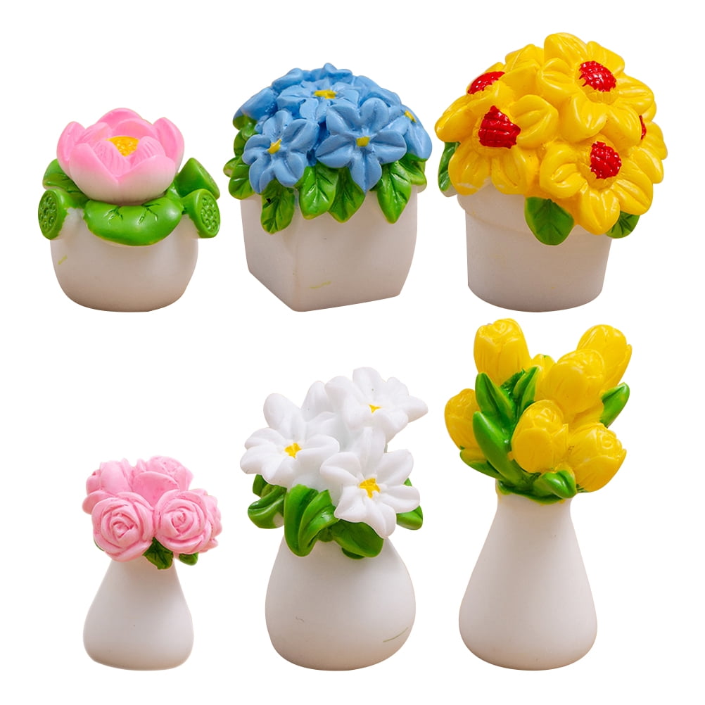 BERTDOMD 6pcs Miniature Potted Plants Mini House Plants Bonsai Scene ...