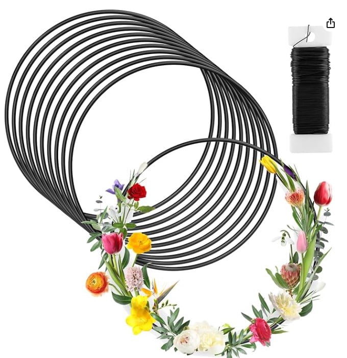 BERTDOMD 6pcs Wreath Hoops Metal Wreath Ring Decor Dream Catcher Frame ...