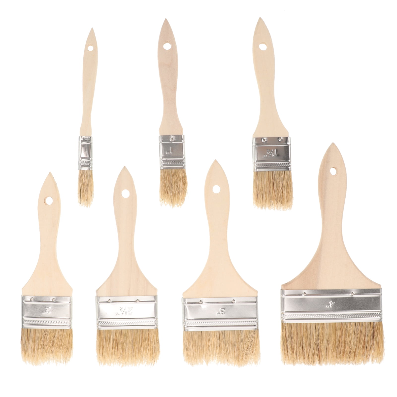 EXHUMKY Wood Paint Brush Set for House Use with Bristle Tips Versatile ...