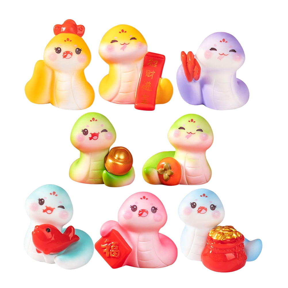 BERTDOMD 8Pcs Miniature Snake Figurines Car Dashboard Aniaml Statue ...