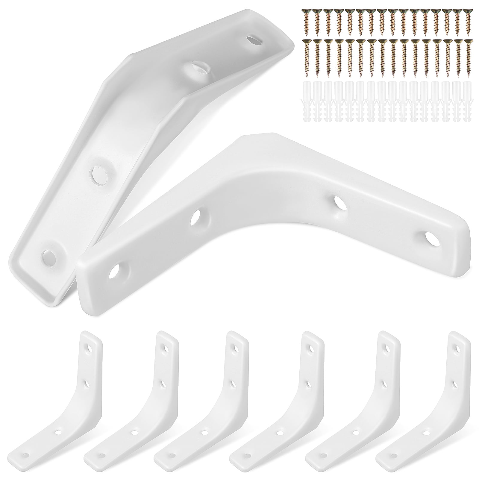BERTDOMD 8pcs L Brackets Shelf Support Wall Shelf Brackets Angle ...