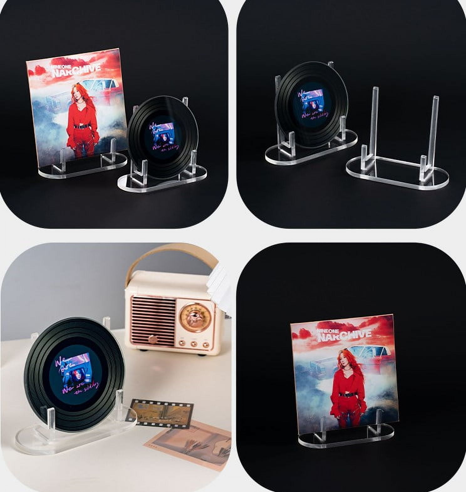 BERTDOMD Acrylic Desktop Vinyl Record Stand Clear Record Display Stand ...