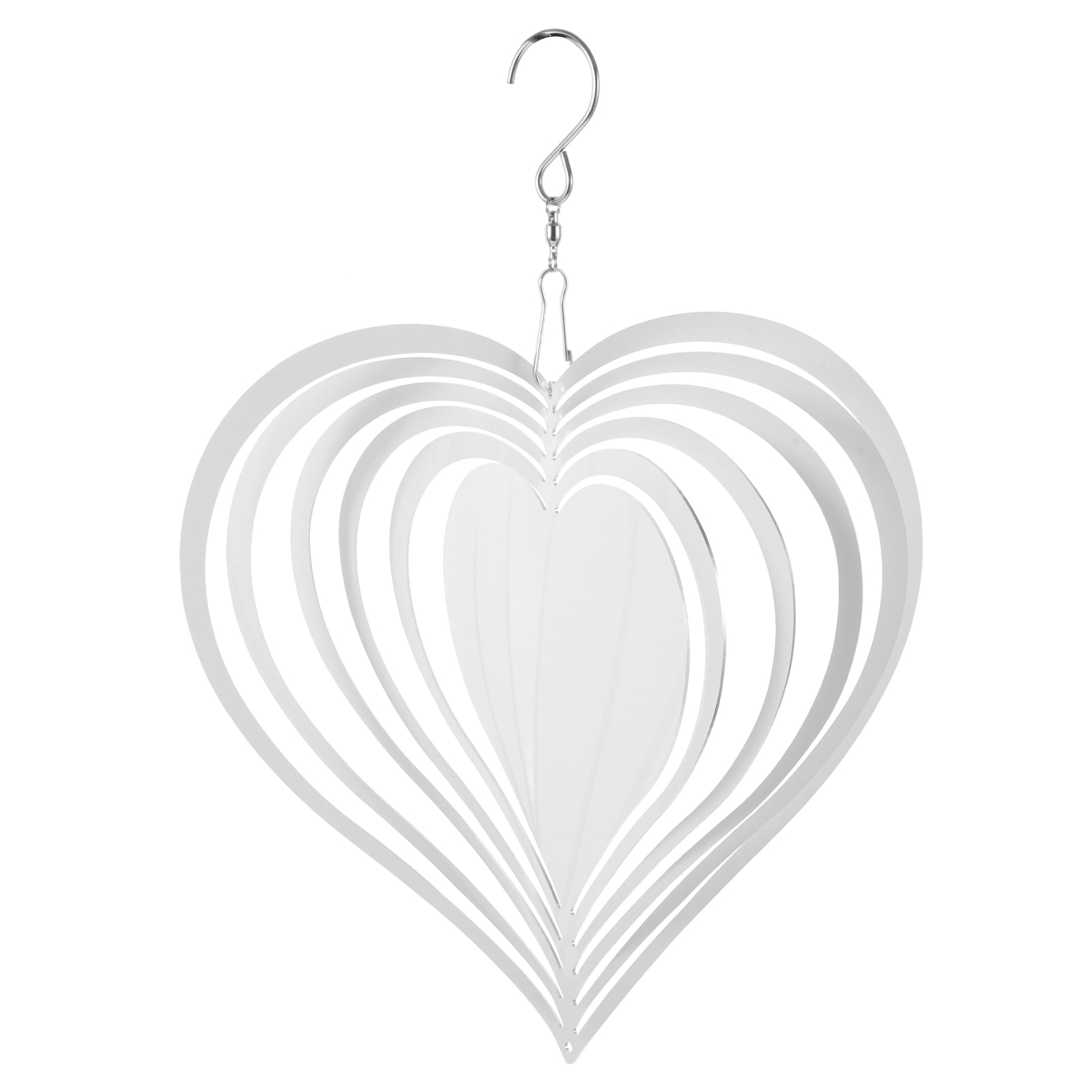 BERTDOMD Aluminum Heart Shape Wind Chime Outdoor Garden Decoration Wind ...