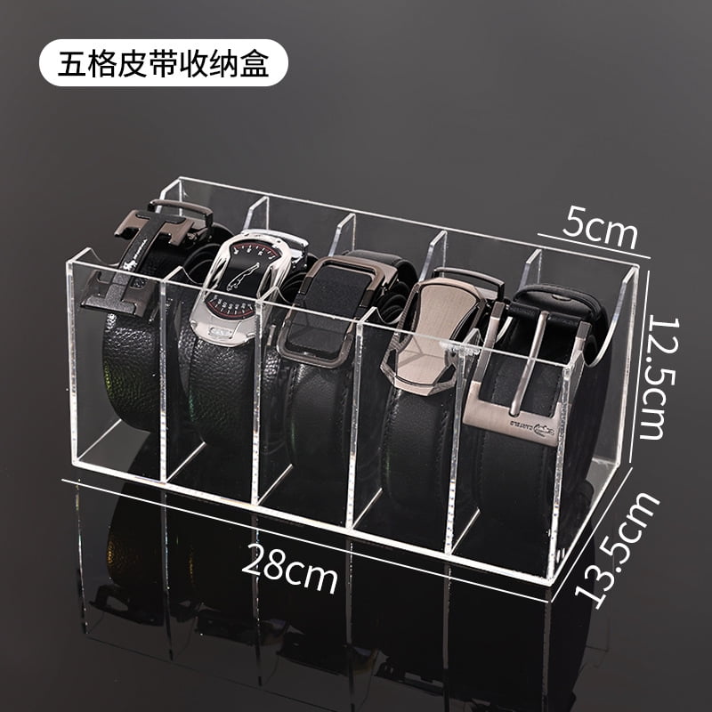 BERTDOMD Belt Organizer 5-slot Clear Belt Storage Organizer for Closet ...