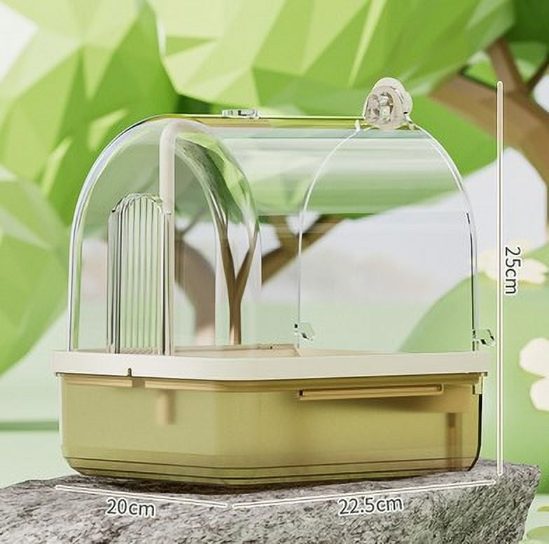 BERTDOMD Bird Bath Box Hanging Birdbath Toy Parakeet Caged Bathing Tubs ...