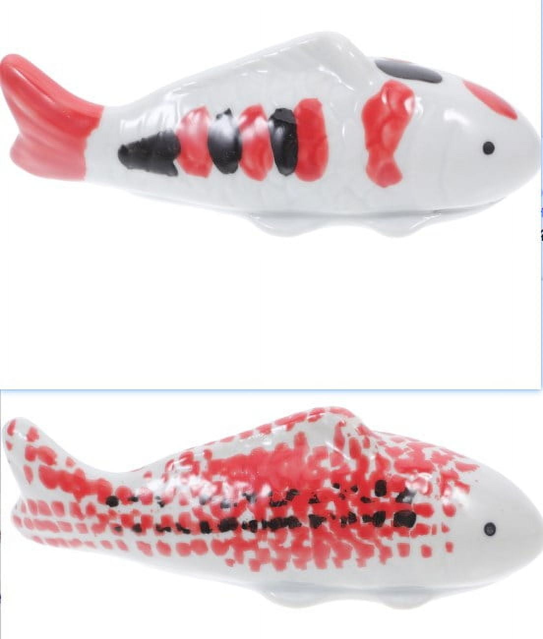 BERTDOMD Ceramic Floating Fish 2pcs Aquarium Floating Goldfish Koi Fish ...
