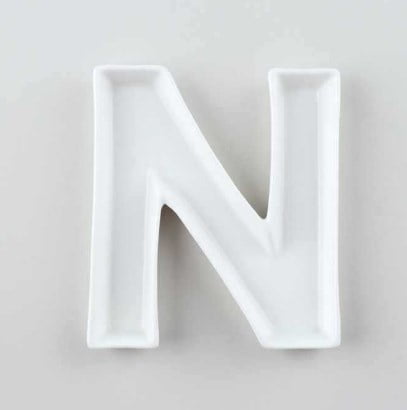 BERTDOMD Ceramic Snack Tray Letter N Shaped Dishes for Candy Nuts Party ...