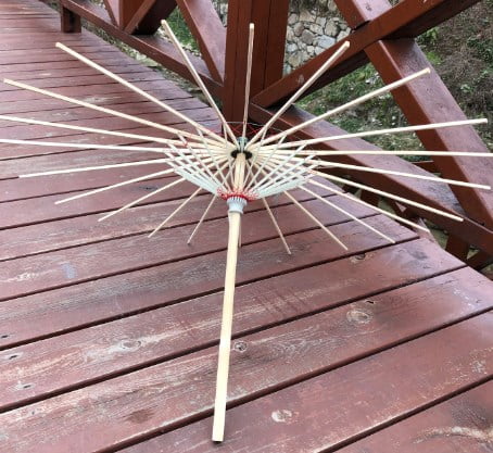 DIY Beige Bamboo Decorative Umbrella for Craft Projects Easy to Install ...
