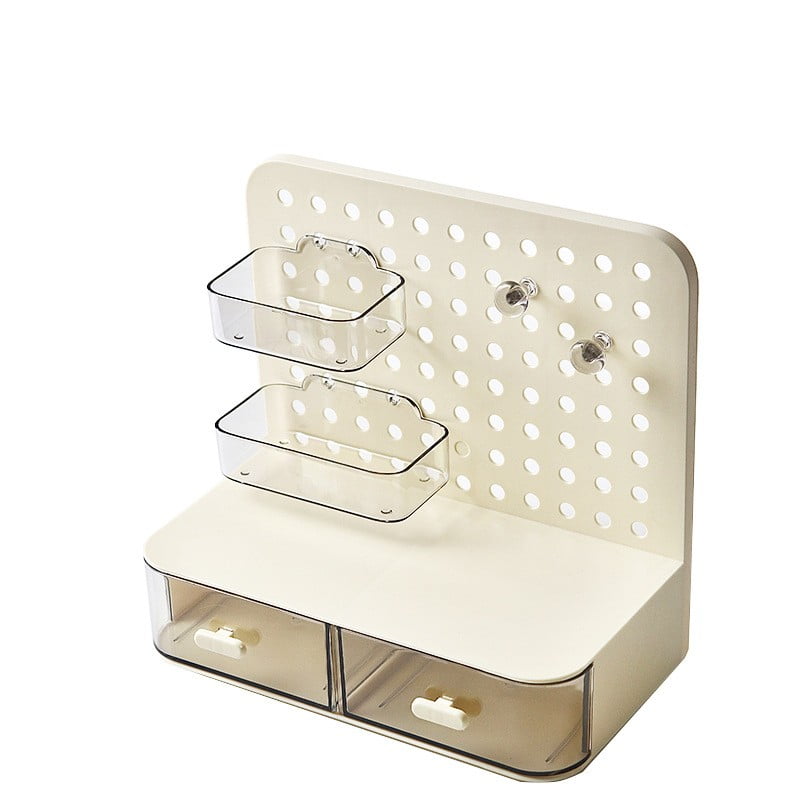 BERTDOMD Desk Wall Organizer With Pegboard Wall-Mounted Pegboard ...