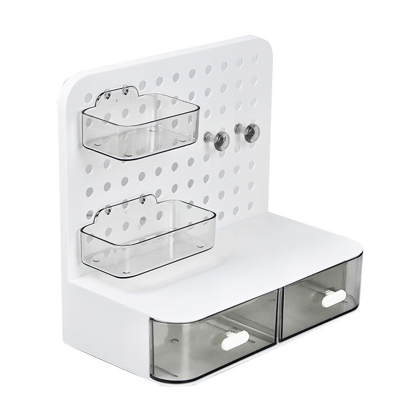 BERTDOMD Desk Wall Organizer With Pegboard Wall-Mounted Pegboard ...