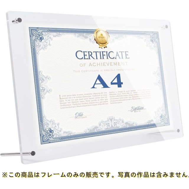 BERTDOMD Document Frame Clear Acrylic Certificate Frame Clear Diploma ...