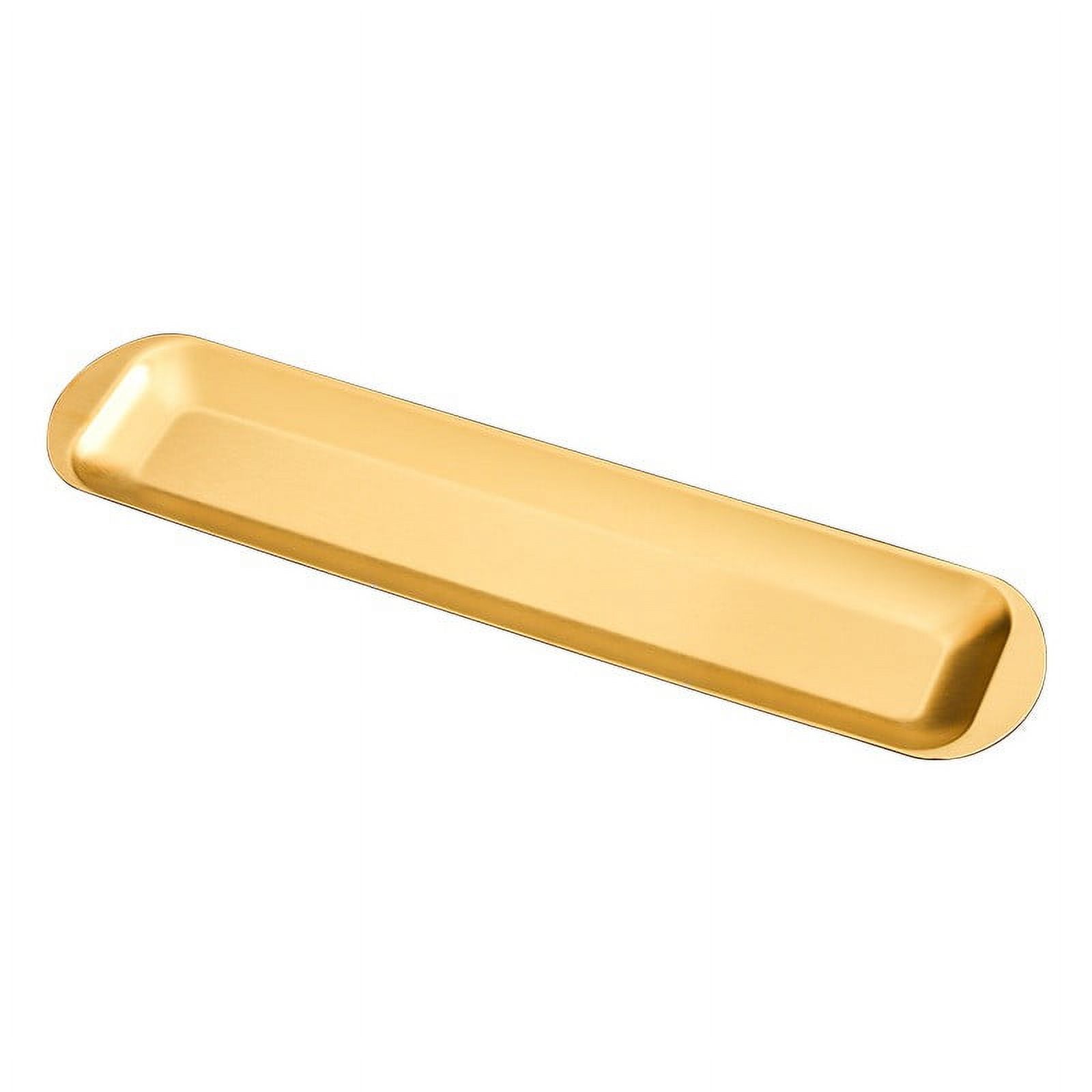 BERTDOMD Gold Stainless Steel Serving Tray Snack Platter Rectangle ...