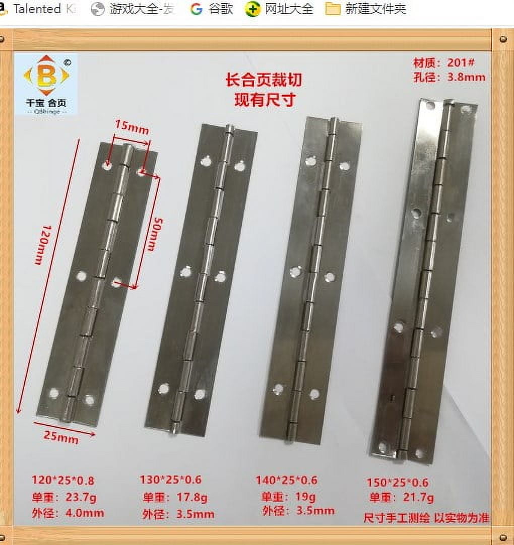 BERTDOMD Heavy Duty Piano Hinges Stainless Steel Piano Hinge with Hole ...