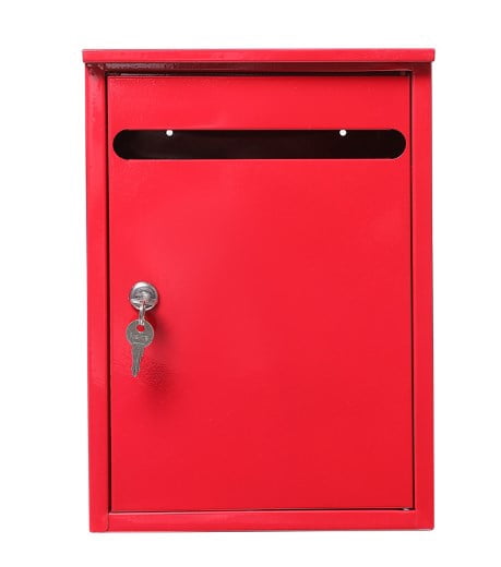 BERTDOMD Iron Ballot Box with Lock and Key, Wall Mounted Suggestion Box ...