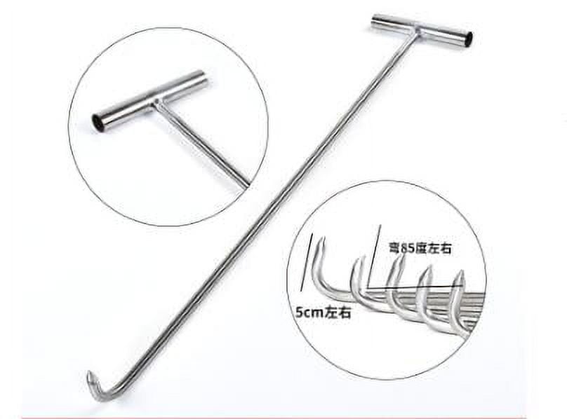 EXHUMKY Heavy Duty Metal Manhole Cover Lift Tool BERTDOMD T Shaped Hook ...