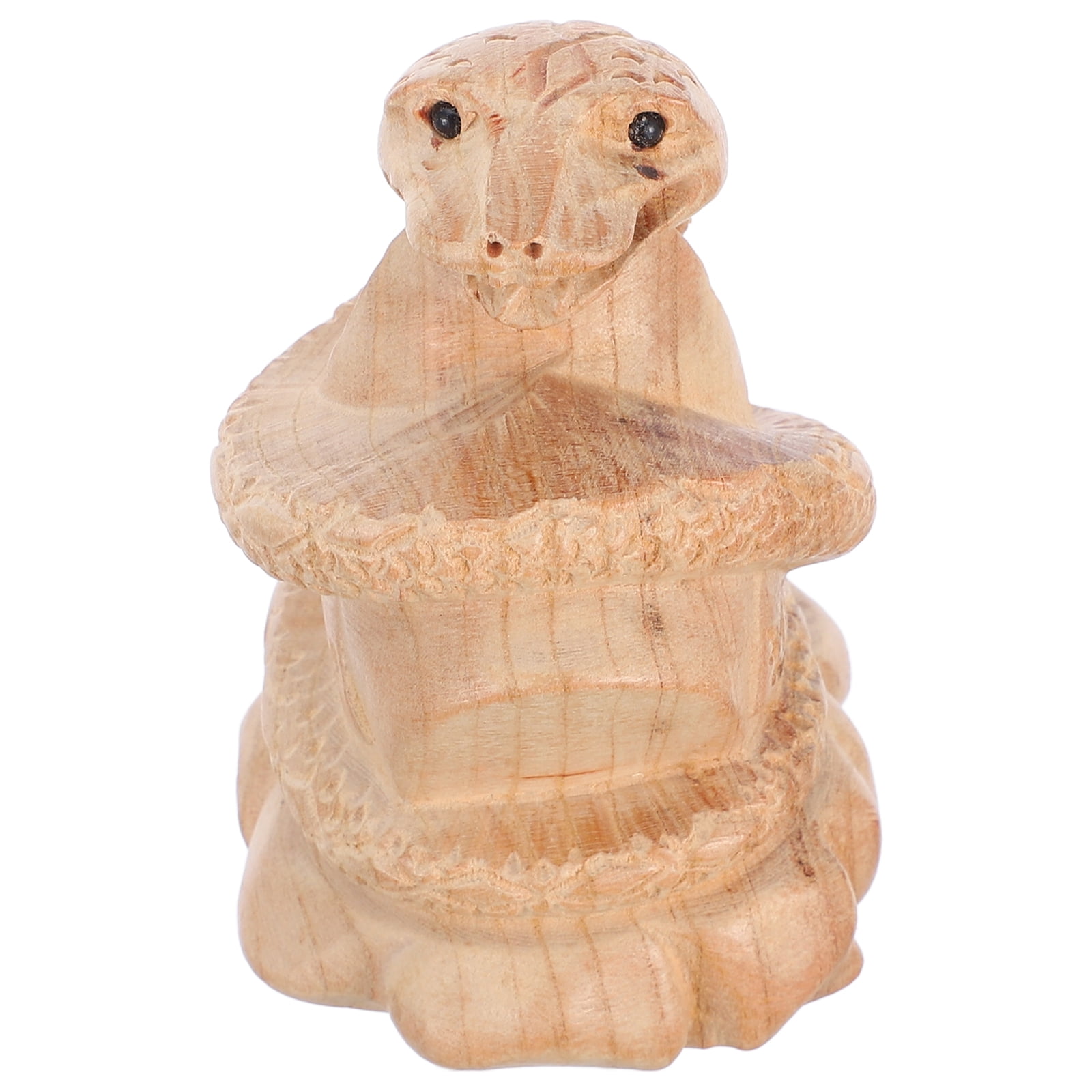 BERTDOMD Mini Snake Figurine Carving Wood Snake Statue Miniature Snake ...