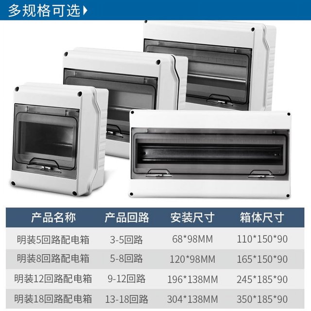 BERTDOMD Outdoor Waterproof Power Distribution Box Circuit Breaker Box ...