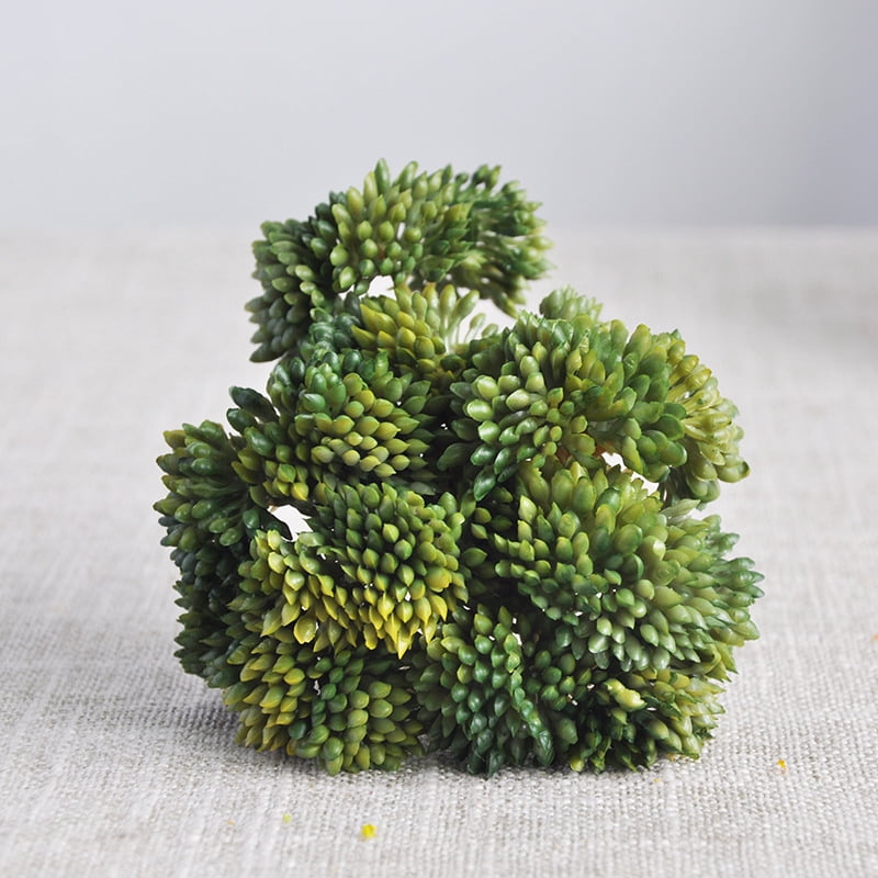 BERTDOMD Realistic Faux Plants Unpotted Small Green Fake Succulents ...