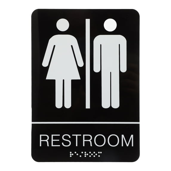 HEMOTON 1Pack Rectangle Universal Design Restroom Sign for Business ...
