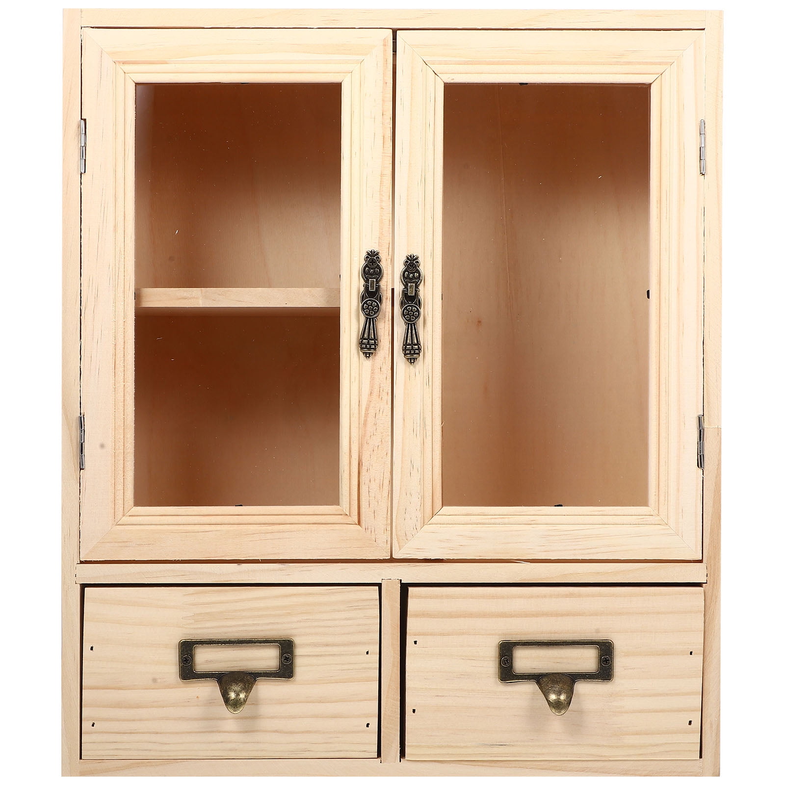 BERTDOMD Small Wooden Countertop Storage Cabinet Vintage Desktop ...