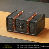 BERTDOMD Small Wooden Treasure Chest Rectangular Wood Storage Box With ...